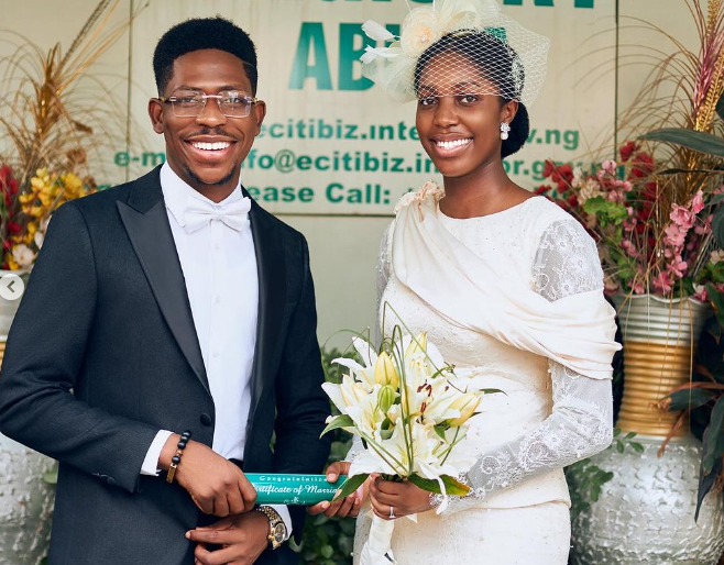 Photos and videos from Moses Bliss and wife's civil wedding